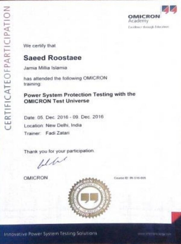 SAEED ROOSTAEE – Electrical Engineering